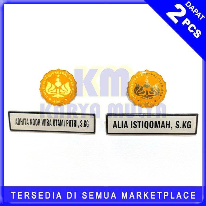 Pin & Name Tag Karyawan Custom Unsoed – Bros Name Tag Custom - Karya ...