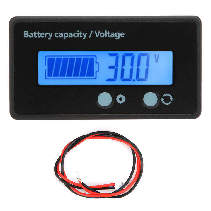 DC 10‑100V LCD Battery Level Indicator Voltmeter Voltage Tester Plastic ...