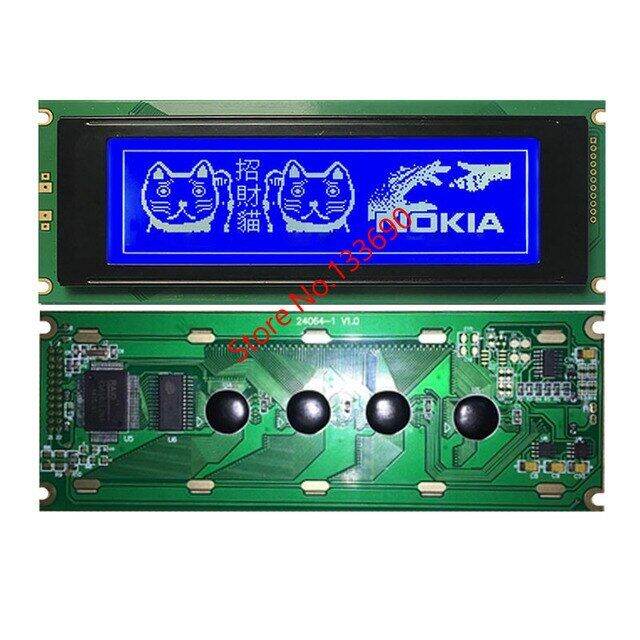 5.4 Inch 24064 240*64 240x64 Graphic Dot Matrix Lcm Blue Yellow Lcd Display Parallel Port T6963 ...