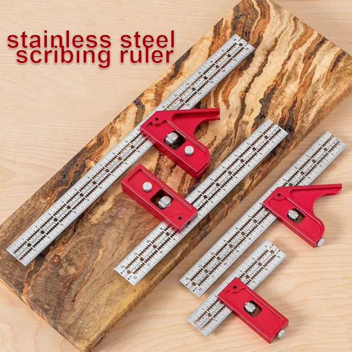 Woodworkers Edge Rule T-type Hole Ruler Stainless Scribing Marking Line ...