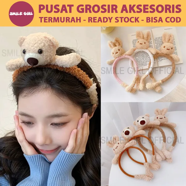 SMILE GIRL OFFICIAL | Bando Beruang Bear Bulu ala Korea Kekinian ...
