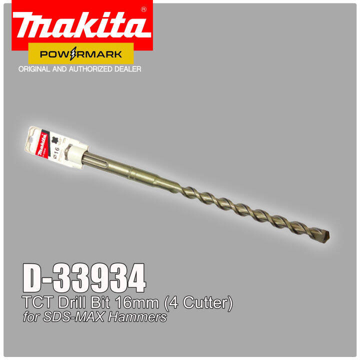 MAKITA D-33934 TCT Drill Bit 16mm (4 Cutter) for SDS-MAX Hammers ...
