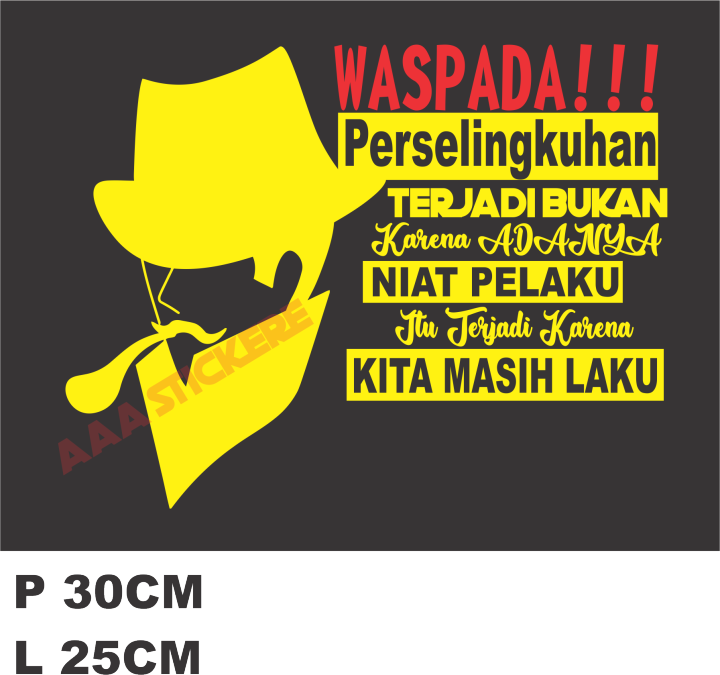 cutting sticker termurah tulisan gambar waspada untuk kaca belakang ...