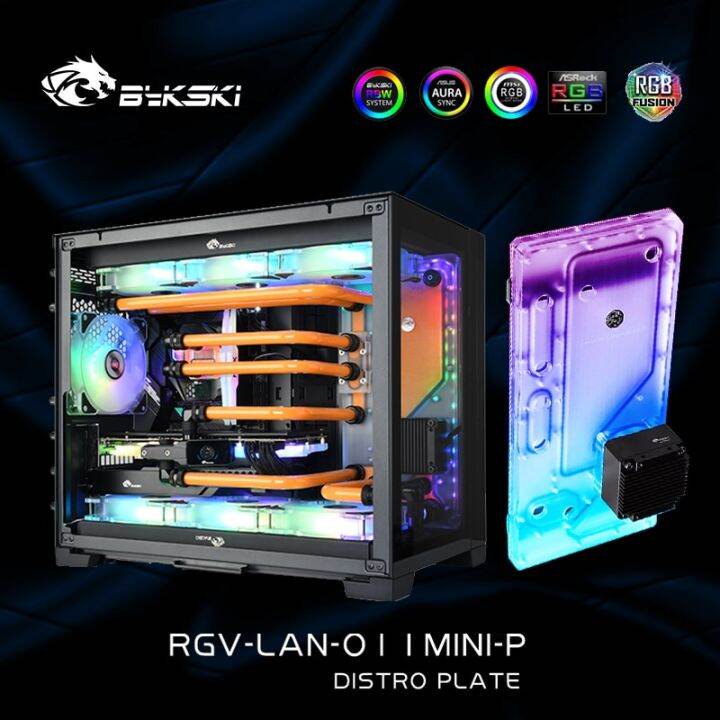 BYKSKI RGV-LAN-O11MINI-P,Distro Plate Reservoir For LIAN LI O11 MINI ...