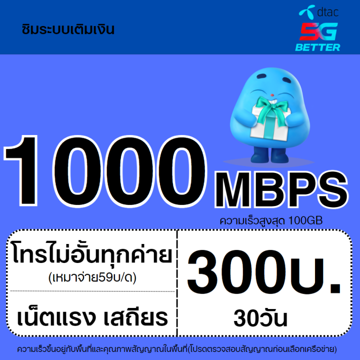 [7.7⚡️ฟรีเดือนแรก⚡️] ซิมเทพ DTAC 1000Mbps(100GB)+ โทรฟรีทุกเครือข่าย(สมัครเพิ่ม) ต่ออายุ ...