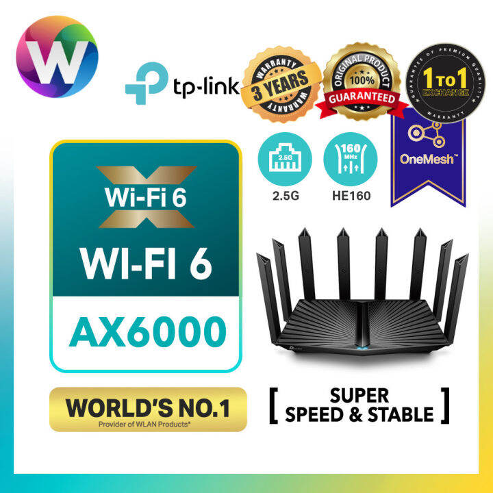 TP-Link AX6000 8-Stream AX Mesh (Onemesh) Wireless WiFi 6 Router with 2 ...