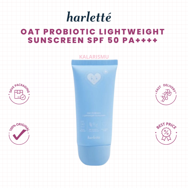 Harlette Oat Probiotic Lightweight Sunscreen SPF 50 PA++++ | Lazada ...