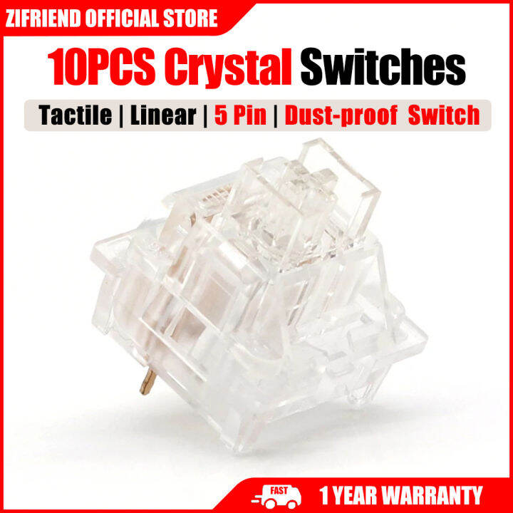 【DELIVER IN 3 DAYS】 ZIFRIEND 10Pcs Crystal Linear Switch Transparent ...