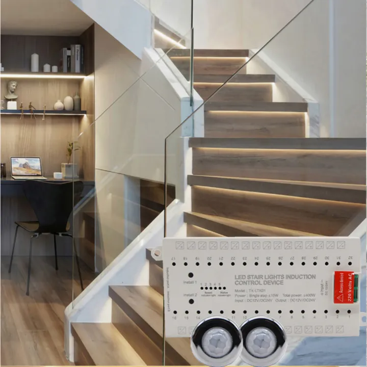 Stairs PIR LED Motion Sensor strip light 32 Channels Dimming Motion ...