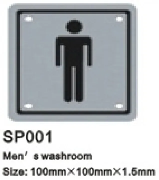 NIPPON Sign Plate with Screw (Stainless) SP001 SS Men’s Washroom (100 x ...