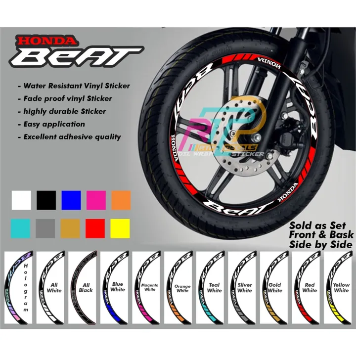 hot sale ♪Honda Beat Mags (Curve Font) Sticker for 2 wheels Front and ...