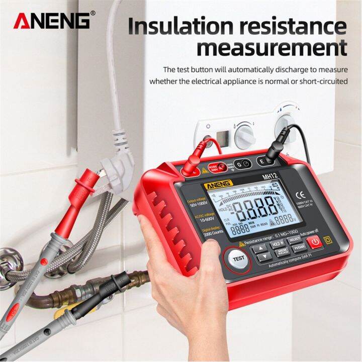 ANENG MH12 Insulation Earth Resistance Digital Meter Ohm AC DC Voltage ...