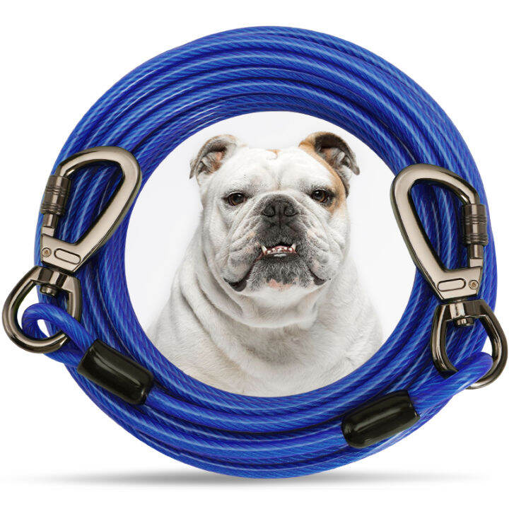 Double-headed Pet Dog Tie Out Cable Leash Long Steel Wire Rope for ...
