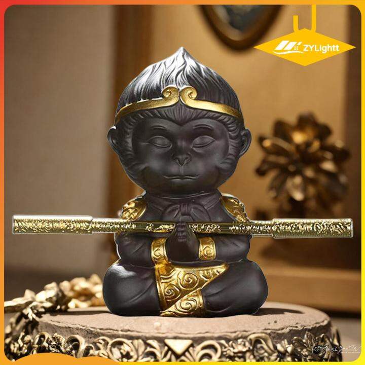 ZYLightt Small Monkey King Statue Miniature Monkey King Figurine Tea ...