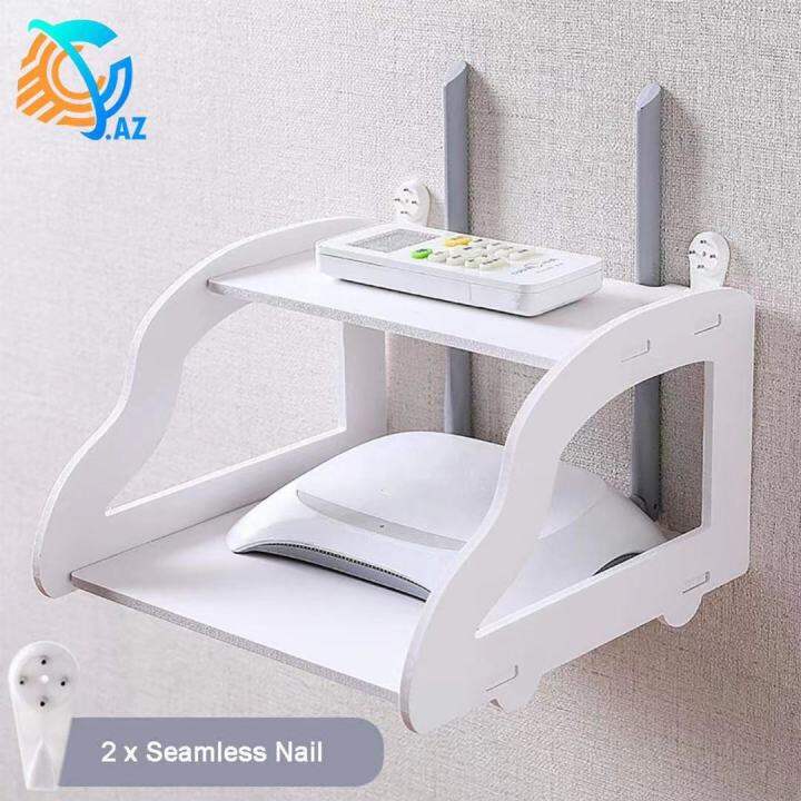 CC.AZ Storage Rack Display Holder Double Floating Wall Mount Shelf Wood ...