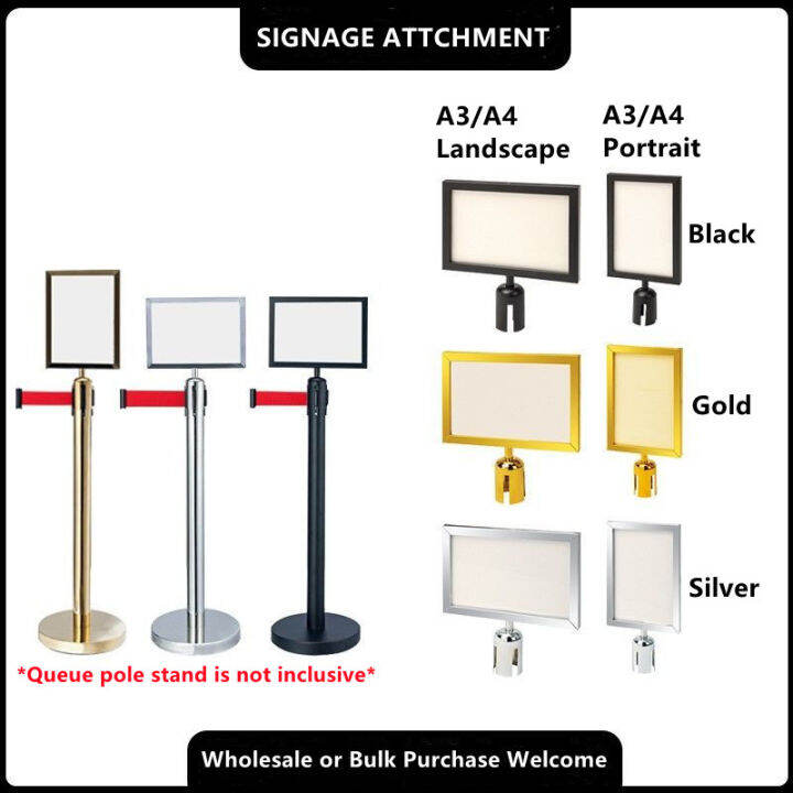 Queue Pole Signage Portrait/Landscape A3/A4 | Lazada Singapore