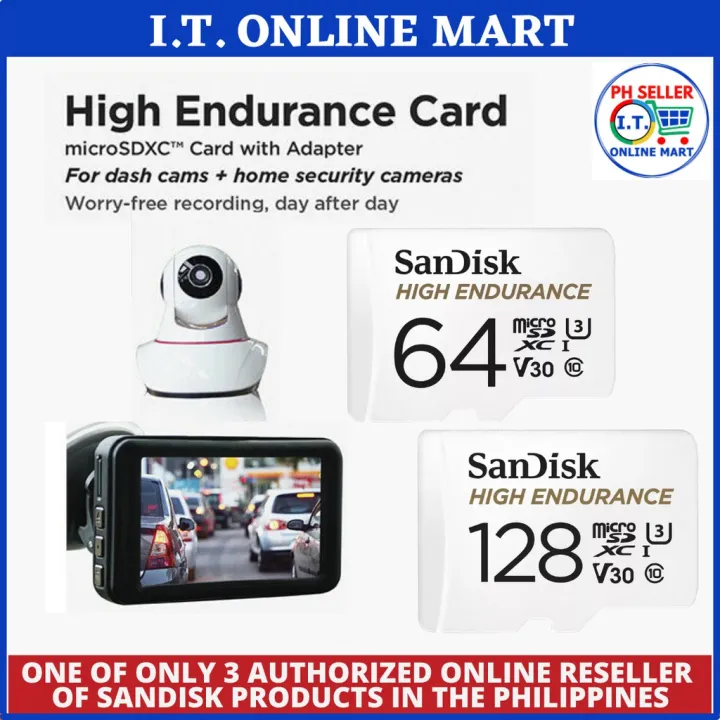 【New】 Sandisk 32GB 64GB 128GB High Endurance Micro SD Card for Dashcam CCTV Loop Recording with ...