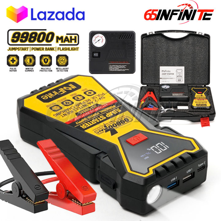 InnFinite 2-in-1 2USB จั้มสตาร์ท & พาวเวอร์แบงค์ 99,800 mAh จั๊มสตาร์ท ...