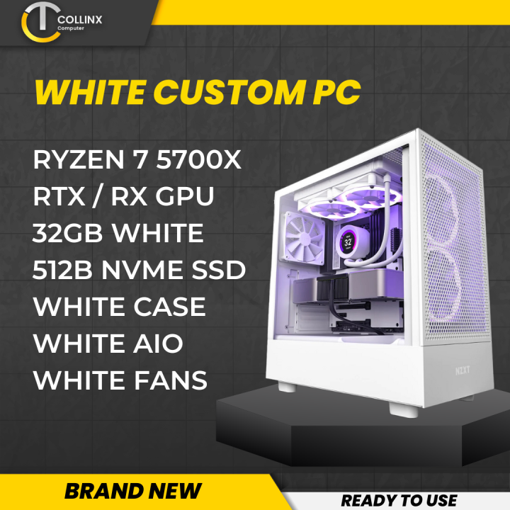 [ WHITE PC BUILD D ] AMD RYZEN 7 5700X CPU Desktop Package with GPU ...