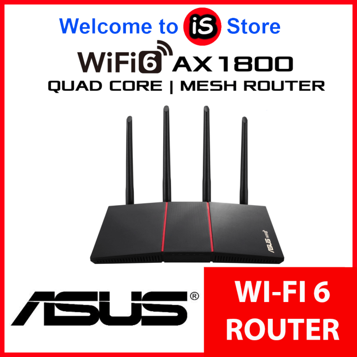 Asus RT-AX55 AX1800 WiFi 6 Wireless Mu-Mimo Mesh Router With Latest AX ...