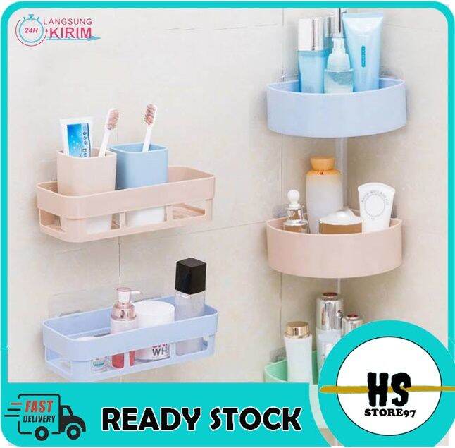 [NEW] RAK SUDUT Siku Plastik Keramik Rak Holder Kamar Mandi Tempat ...