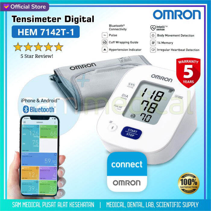 Omron Tensimeter Digital + Connect Bluetooth HEM 7142T-1 | Lazada Indonesia