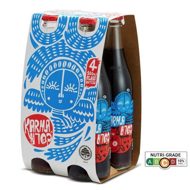 KARMA DRINKS Karma Cola Organic Fairtrade 4-Pack Bottle Fizzy Soft ...