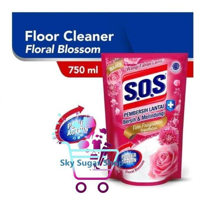 SOS Floor Cleaner Floral Pink Pembersih Lantai [750 mL/ | Lazada Indonesia
