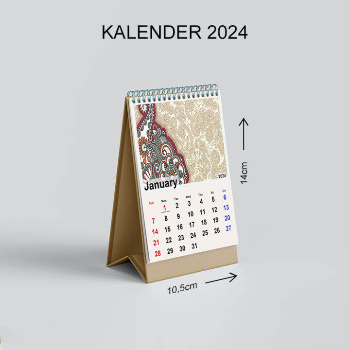 Kalender 2024 Lengkap Kalender Meja Ukuran Kecil Motif Batik Indonesia ...