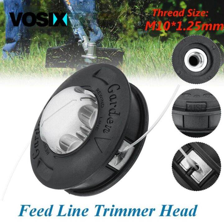 Universal Grass Trimmer 2 Lines Cutter Head Thread M10 Aluminum Nylon ...