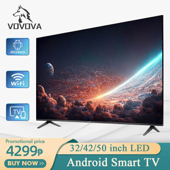 VOVOVA Smart TV 50 42 32 inch HD LED Android Extra Slim evision LED Monitor Also Good For CCTV ...