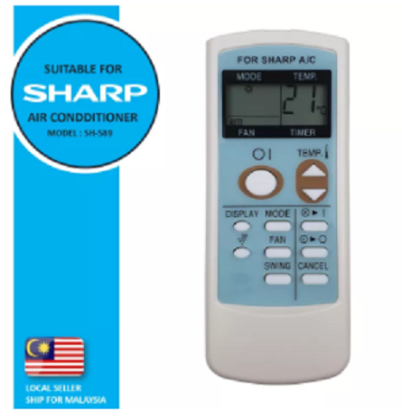 Sharp Air Cond Aircond Air Conditioner Remote Control SH-598 | Lazada
