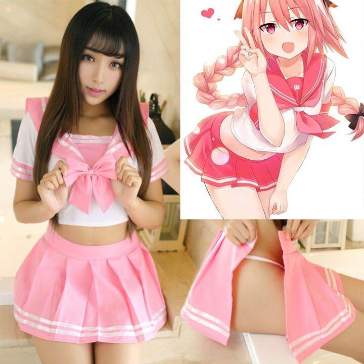 Fate/Grand Order Fate Apocrypha Rider Astolfo Cosplay JK School Uniform Sailor Suit Women Fancy ...