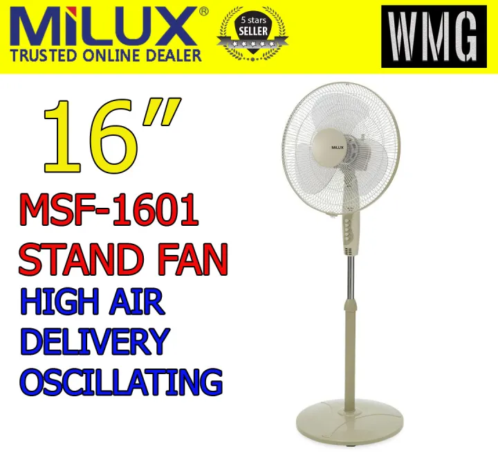 Milux 16 inch Stand Fan Kipas Berdiri Kuat Angin Stable MSF-1601 | Lazada