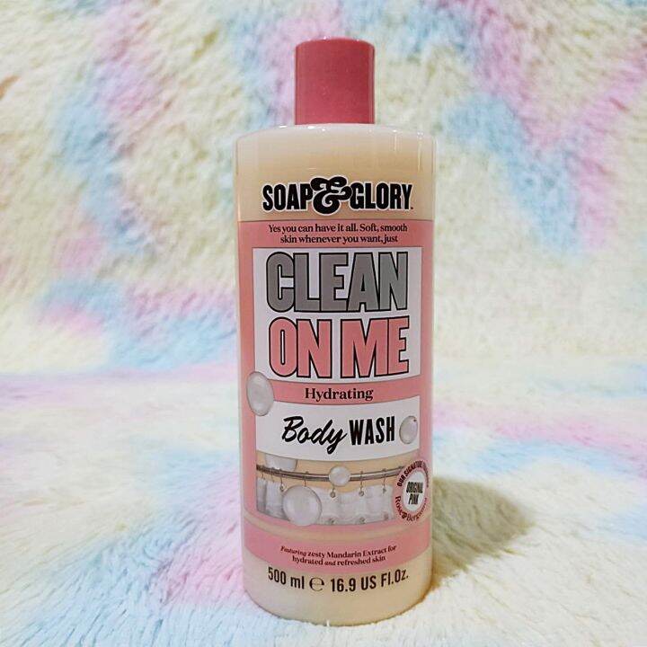 แท้ 500ml Soap & Glory Clean On Me Hydrating Body Wash Shower Gel โซพ ...