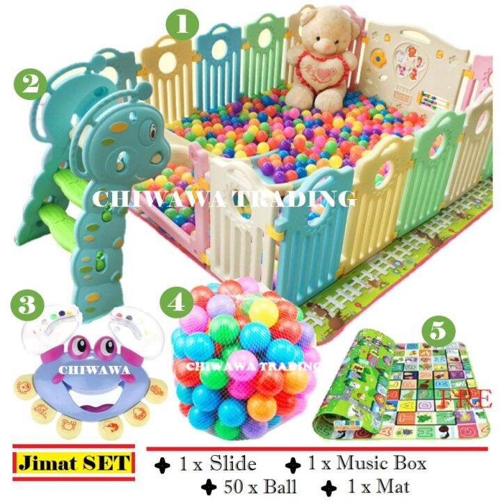 Extra FREE GIFT Kid Baby Safety Playground Play Fence Playpen Play Yard ...