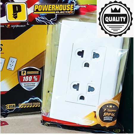 Powerhouse USA Duplex 16A Universal Outlet with Ground Wide Series 60hz ...