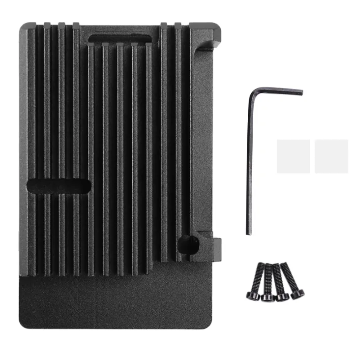 For Raspberry Pi 4 Model B Aluminum Case Passive Cooling Aluminum Alloy Protective Shell Metal
