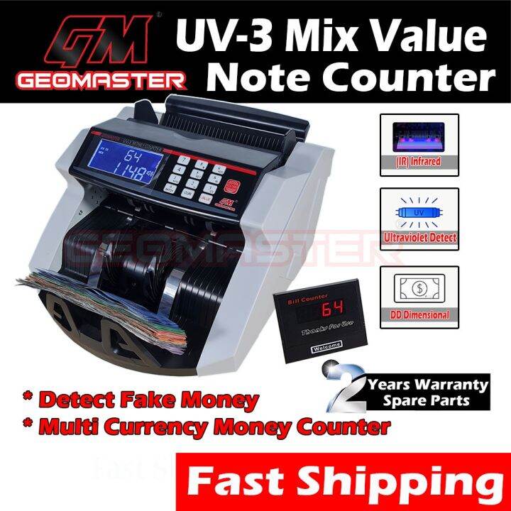 Geomaster UV-3 Money Bank Note Counting Machine / Money Count / Money ...