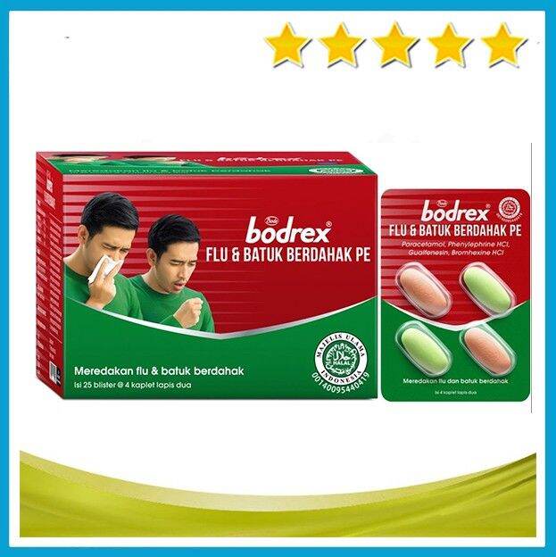 Bodrex Flu & Batuk Berdahak PE 1 Blister isi 4 Kaplet | Lazada Indonesia