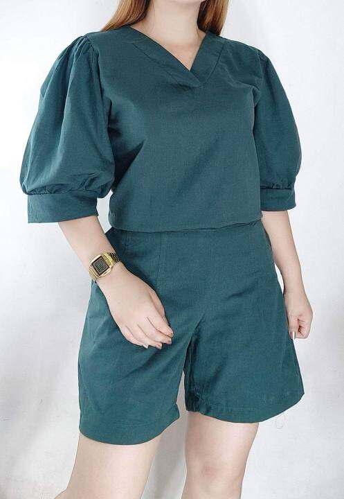 TOTBYS KAYLA PUFF SLEEVE TERNO SHORT MEDIUM - XL FIT | Lazada PH