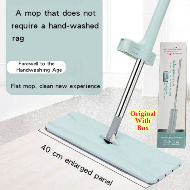 Hands Free Self Wring Squeeze Microfiber Spin Push Mop Easy Mop Self ...