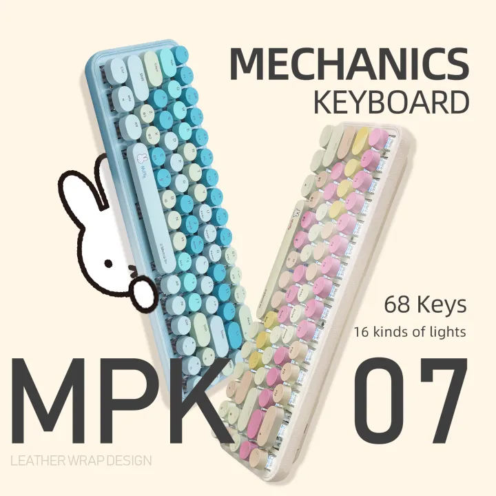 Miffy X MIPOW Three-Mode Mechanical Keyboard 68 Keys Whit2.4G Wireless ...