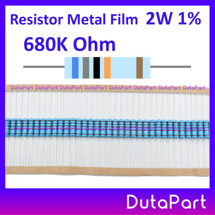 20 PCS Resistor Metal Film 680K Ohm 2W 2Watt 2 Watt Toleransi 1% ...