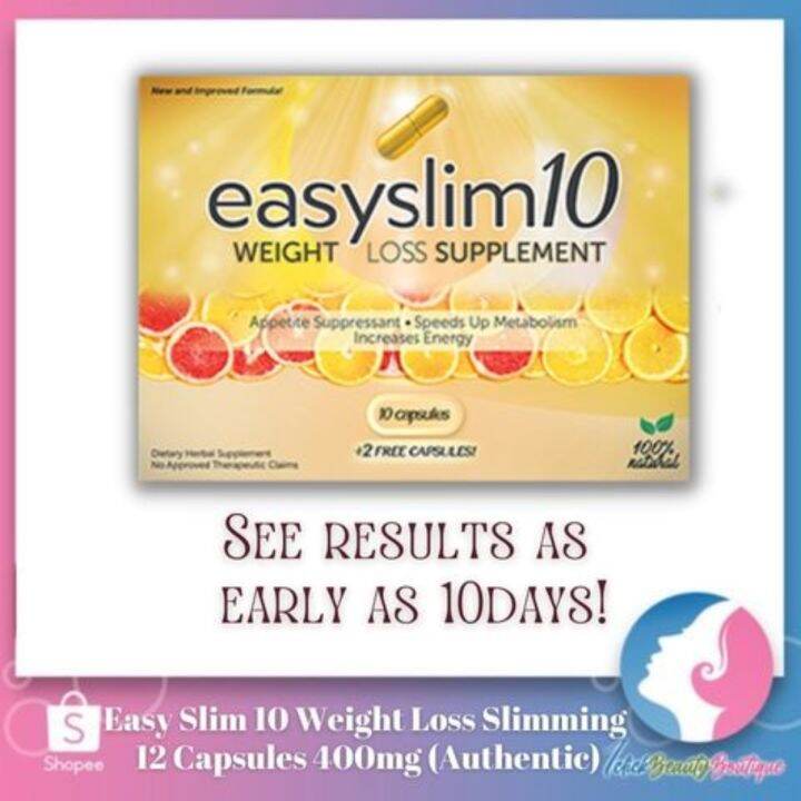 Easy Slim 10 Weight Loss Slimming 12 Capsules 400mg (Authentic) | Lazada PH