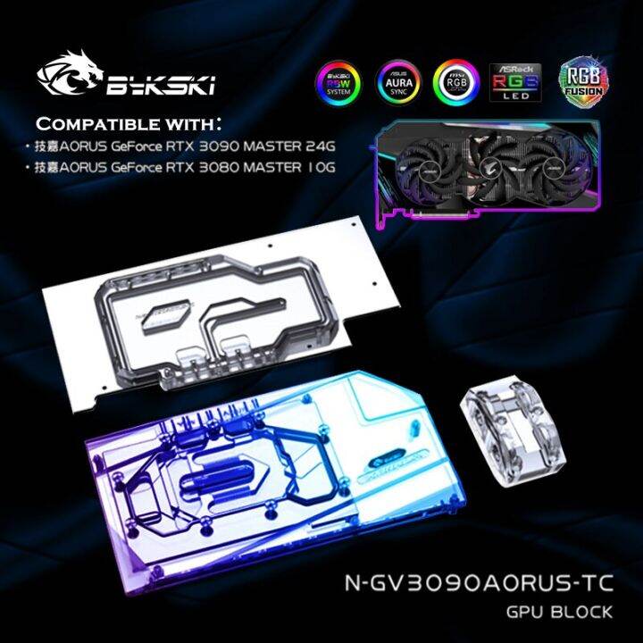 Bykski GPU Active Backplate Block For Gigabyte AORUS GeForce RTX 3090 ...