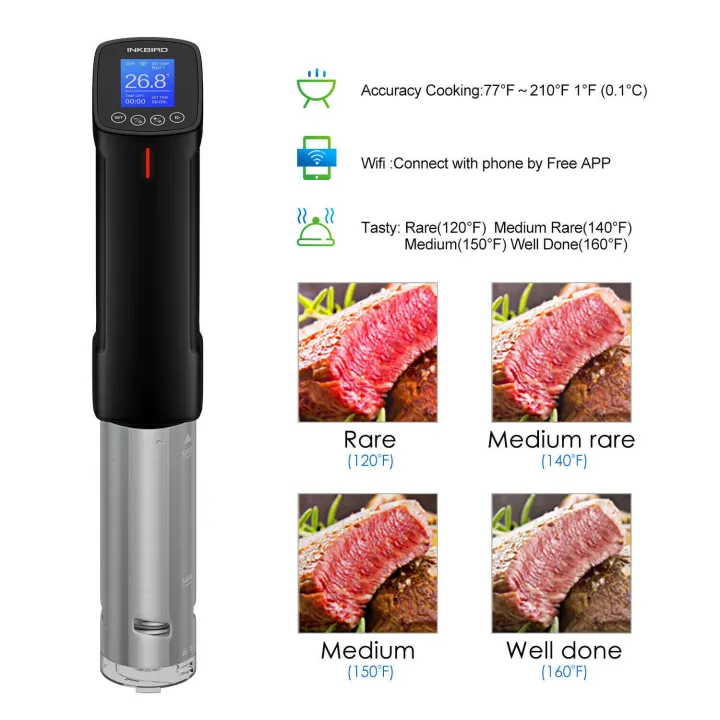 INKBIRD 2.4G WIFI Sous Vide Slow Cook Precise Cookers 1000W Timer ...