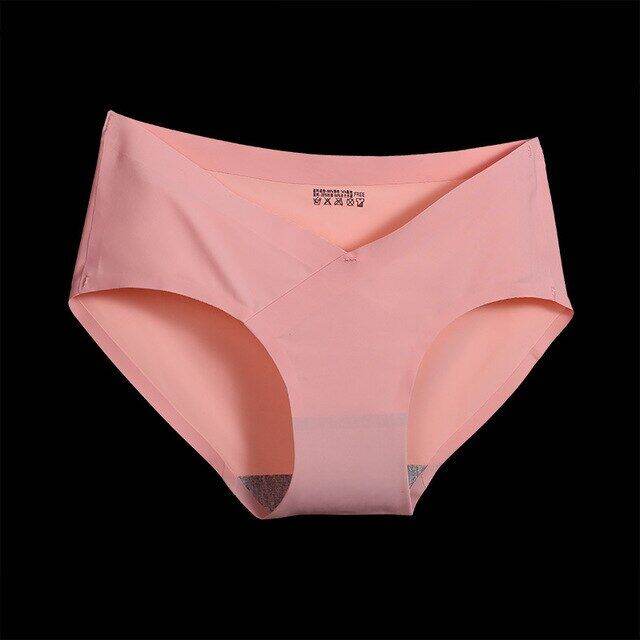 Jpq7w Women Under The Bump Maternity Cradle Briefs Ice Silks Seamless