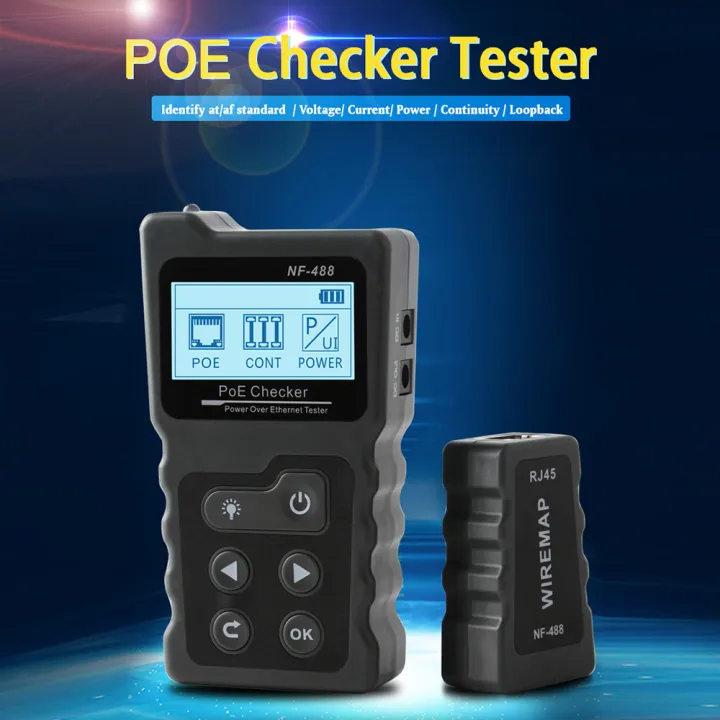 Multi-functional LCD Network Cable Tester PoE Checker Inline PoE ...