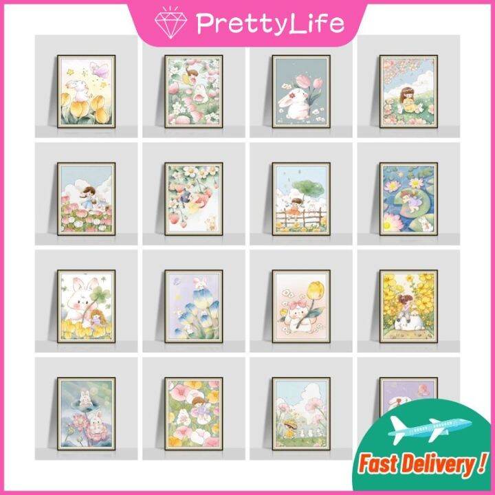 Lukisan 5D เพชร DIY Gambar Bunga Dan Tanaman Ukuran 30X40Cm/40X50Cm ...